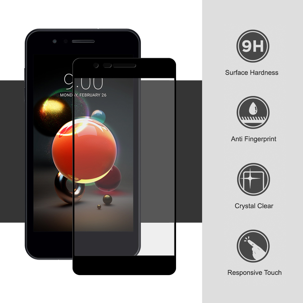 Full Tempered Glass Screen Protector for LG K9 (Black)